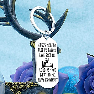 Aisity Funny Keychain for Boyfriend Husband Gifts from Wife Girlfriend Romantic Anniversary Birthday Valentines Day Gifts Stocking Stuffers for Women Men Happy Anniversary Key Chain