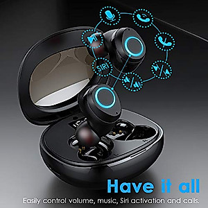 Wireless Earbud, Bluetooth 5.1 Headphones Mini Bluetooth Earbud with HD Mic, Bluetooth Earphones in Ear with USB C Charging Case, IP7 Waterproof Wireless Headphones, Deep Bass, 30H Headset for Sports