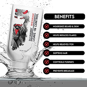 Billy Jealousy Devils Delight Beard Control Leave in Beard Conditioner for Men with Aloe Leaf Juice, Hops Extract & Witch Hazel, Softens Hair and Skin, Light Hold with Matte Finish, 8 Fl Oz