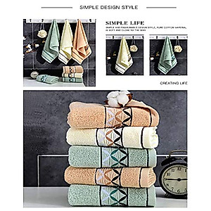 Newraturner 4 Pack Cotton Hand Towels,100% Cotton Face Towels, with Print Cotton Hand Towels, Super Soft and Highly Absorbent Hand Towel for Bathroom (14 x 30 Inch)(Maoj-4P)