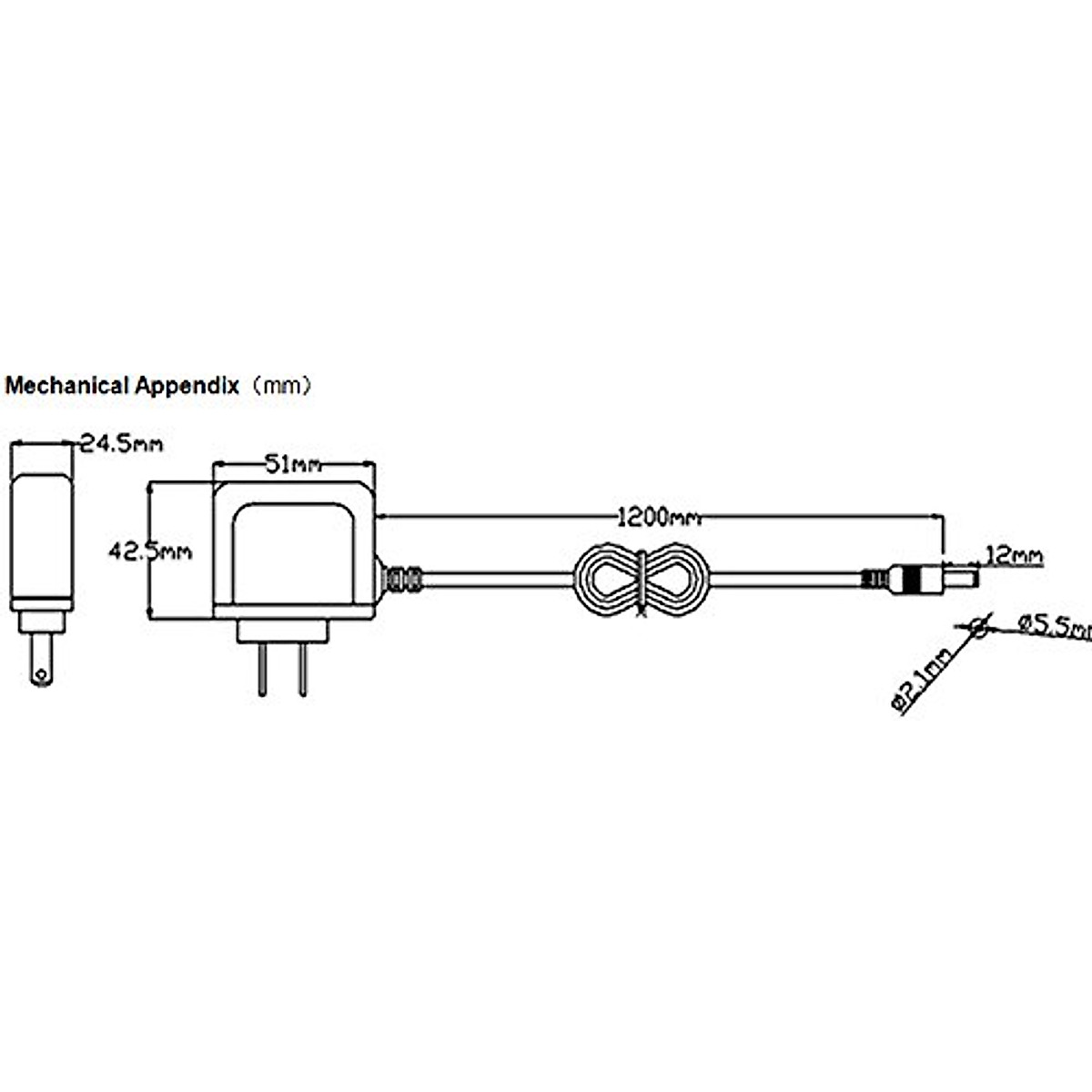 Compact 12V DC, 300mA, Quality Regulated Power Adapter. 2.1mm ID, 5.5mm OD. Can Handle 100VAC - 240VAC.