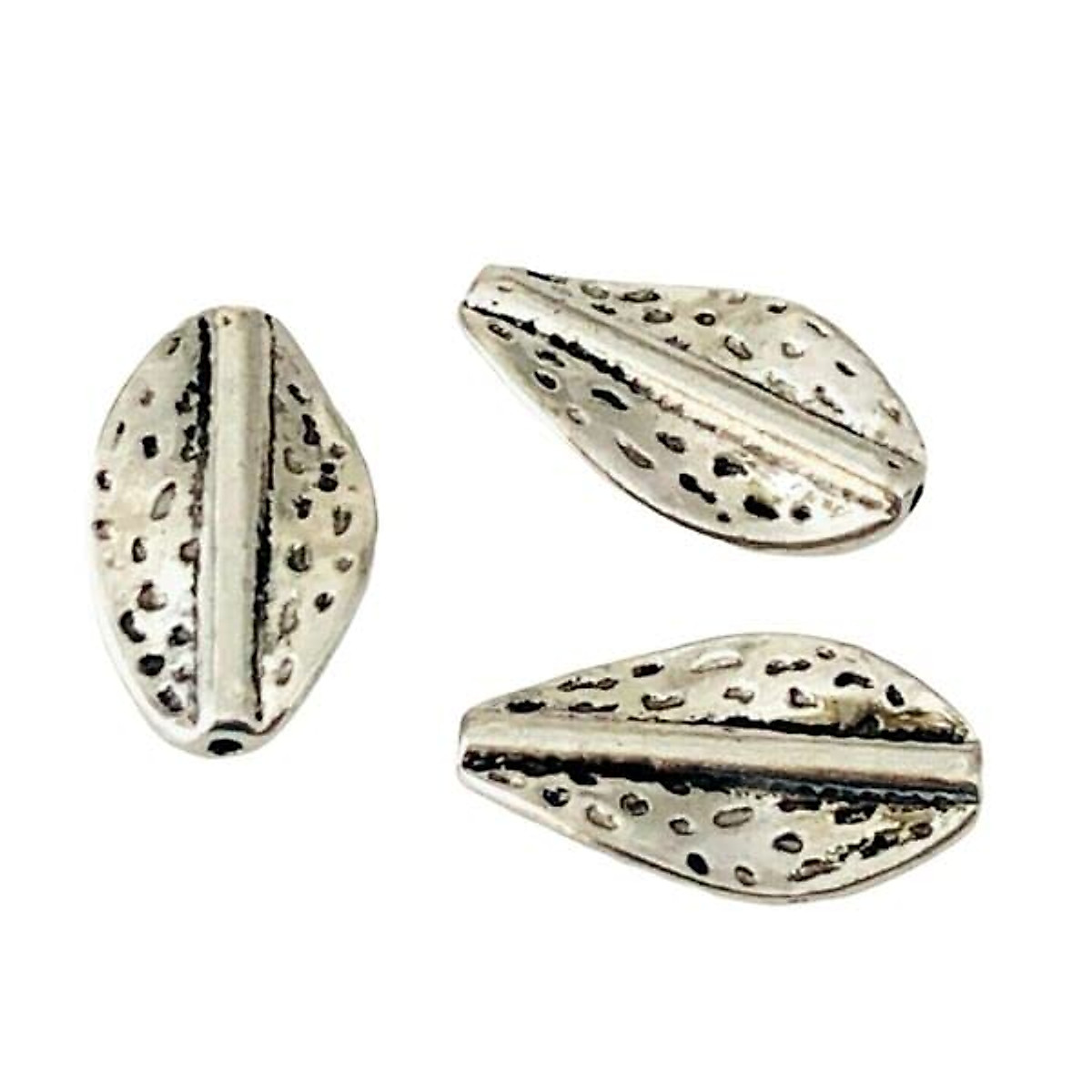 Beads for Jewelry Making, Bracelet, Earring and Necklace 10 Antiqued Tibetan Silver 21x12mm Hammered Long Wavy Oval 2 Sided Spacer