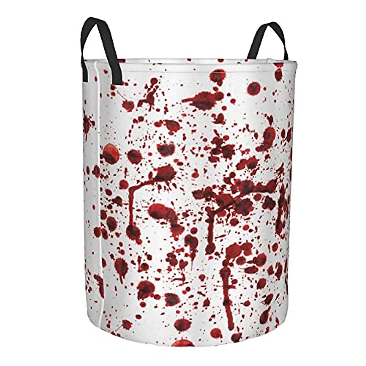 Laundry Basket,Splashes Of Blood Style Bloodstain Horror Scary Zombie Halloween Themed,Large Canvas Fabric Lightweight Storage Basket/Toy Organizer/Dirty Clothes Collapsible Waterproof For College Dorms-Large