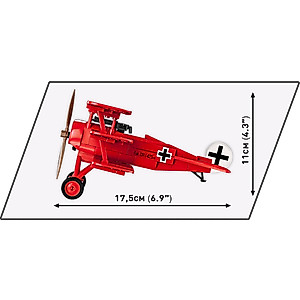 COBI Historical Collection: The Great War Fokker DR.1 Red Baron Plane,7+ years,178 pcs