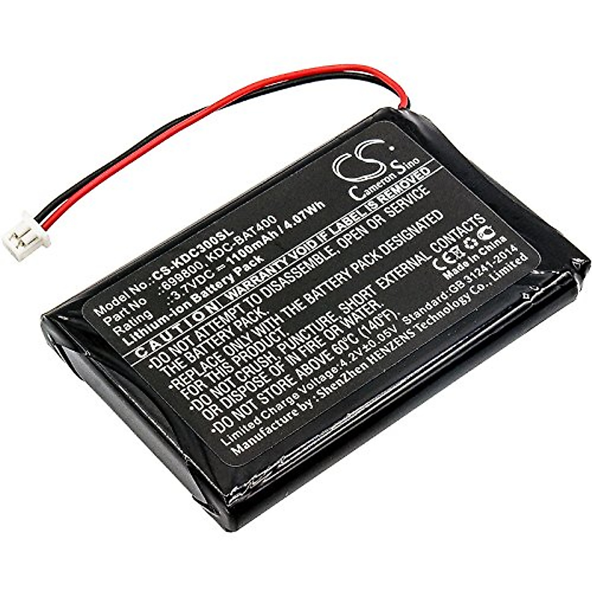 CS Replacement Battery for KOAMTAC KDC30, KDC350, KDC400, KDC410, KDC411, KDC420, KDC421, KDC450 699800, KDC-BAT400, KDCSPB1200 1100mAh / 4.07Wh Barcode Scanner