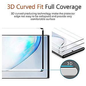 Samsung Galaxy Note 10 Tempered Glass Screen Protector with Camera Lens Protector [3D Curved] [Fingerprint unlock] Clear Full Screen Coverage Protector for Samsung Note 10 6.3 inch [2+2 Pack]