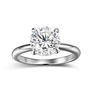 Ms.Iconic Engagement Rings for Women, 2 Carat Modissanite Sterling Silver Rings with 18K White Gold Plated and It Can be a Wedding Rings for Women or Promise Rings for Her, Anillos para Mujer