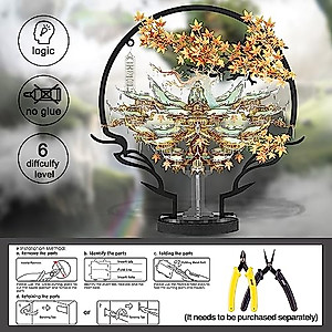Piececool 3D Puzzles for Adults - Tianfu Palace 3D Metal Model Building Kits, Challenging Brain Teaser Puzzle DIY Arts and Craft Kits, Best Birthday Gifts
