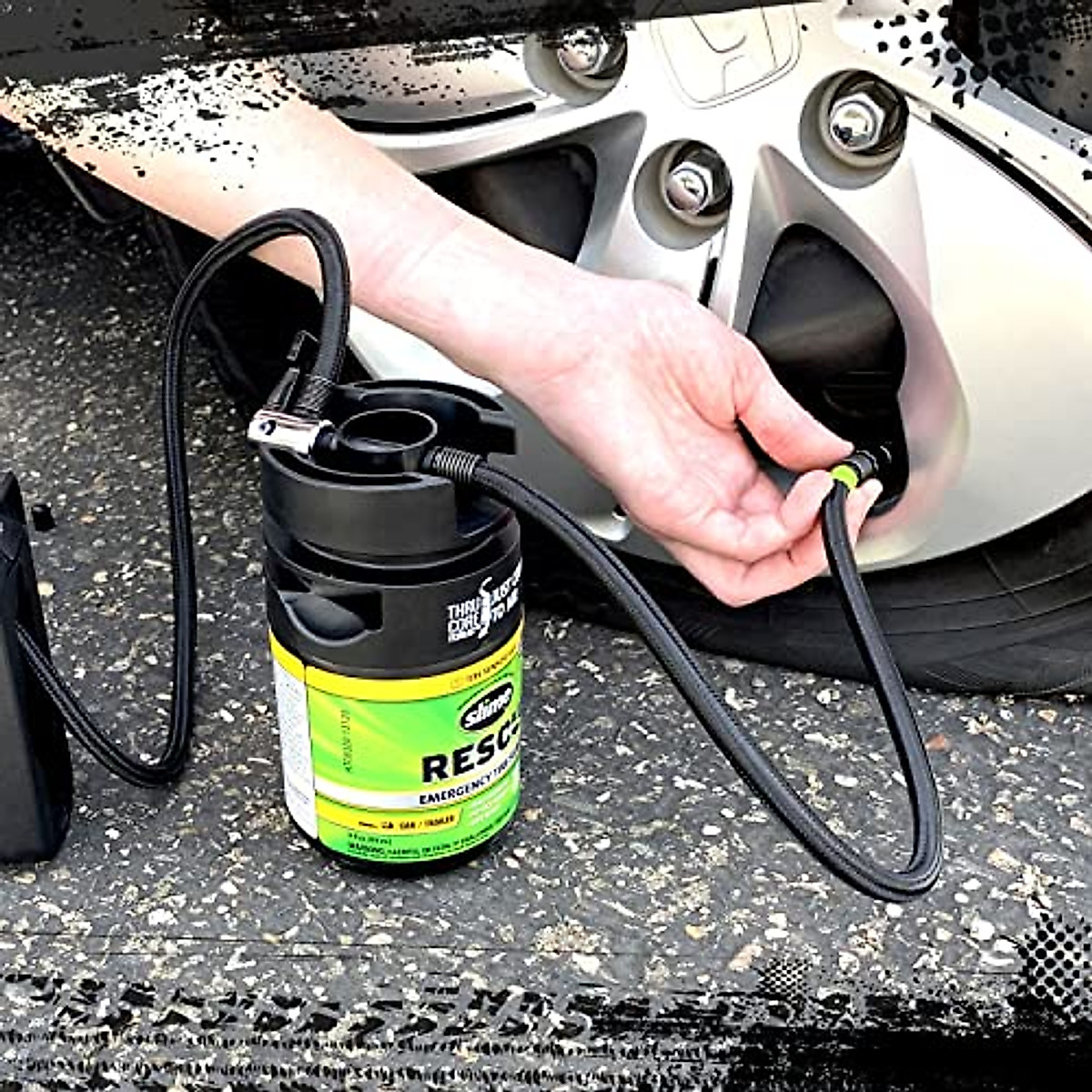 Slime 10188 Flat Tire Puncture Repair Sealant, Rescue, Emergency Repair for highway vehicles, universal fit, Non-toxic, eco-friendly