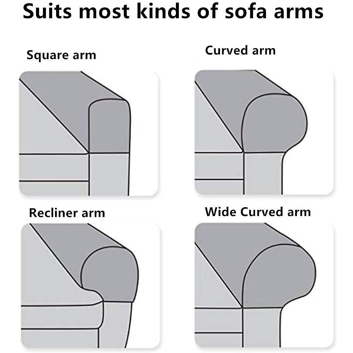 SXNING Arm Rest Covers Set, Pack of 4 Stretch Armchair Arm Covers Soft Polyester Arm Caps Non Slip Furniture Protector for Chair, Sofa, Couch (Dark Coffee with Pocket)