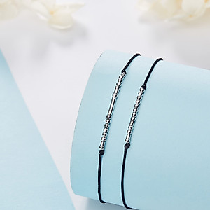 Ldurian Morse Code Bracelets for Sister & Brother - Adjustable String Beads Matching Bracelets Jewelry Secret Message Gifts