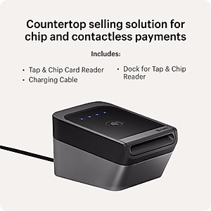 Shopify Tap & Chip Card Reader with Dock - POS Countertop Wireless Credit Card Reader Device + Holder Stand - Contactless Payment Point of Sale Station for Retail, Small Business