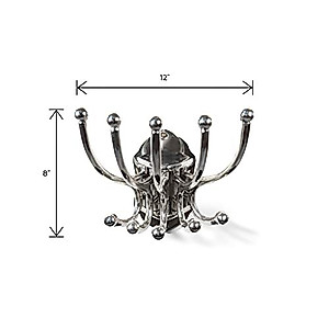 Vandy Ideal Metal Swivel Hook Heavy Duty Folding Swing Arm Quintuple Coat Hook with Multi Five Foldable Arms Towel/Clothes Hanger for Bathroom Kitchen Garage Wall Mount Hanger, (DH8018)