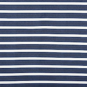 Safavieh PAT7053C-SET2 Outdoor Breanne Natural and Navy Striped (Set of 2) Stool