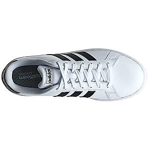 adidas men's Grand Court Sneaker, White/Black/White, 11.5 US