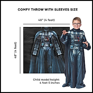 Northwest Comfy Throw Blanket with Sleeves, Youth-48 x 48 in, Being Darth Vader