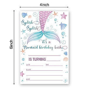 LoaHak Mermaid Birthday Party Invitation, Under The Sea Birthday, mermaid birthday decorations, under the sea party decorations.(017)