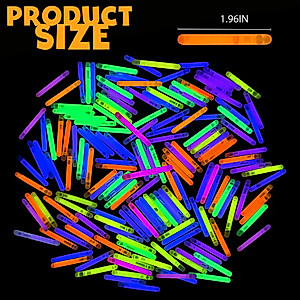 POPGIFTU 120 Mini Glow Sticks(1.96"), Glow-in-the-dark Easter Halloween Party Favors, Tiny Glow Sticks for Halloween Easter Eggs Decorations