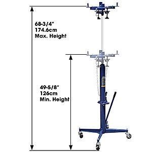 TCE ATR4053U Torin Hydraulic Garage/Shop Telescoping Transmission Floor Jack: 1/2 Ton (1,000 lb) Capacity, Blue
