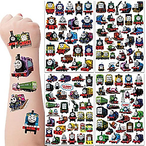 Train Friend Tattoos Party Supplies Decorations Favors - Waterproof Temporary Cartoon Train Stickers for Girls Boys Kids Class Activity ( 720pcs)