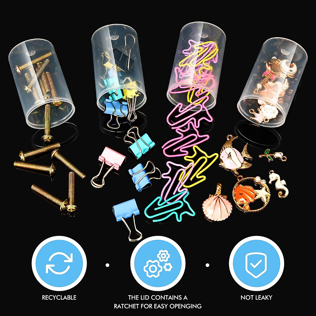 JOVITEC 200 Pcs Plastic Film Canister Holder 35 mm Empty Camera Reel Containers Storage Containers Case with Lids for Small Accessories Fish Hook Film Beads (Clear)