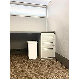 Rubbemaid FG2806TPBISQU Rubbermaid Small Trash, 9-Gallons, Beige, Plastic Garbage Can/Wastebasket for Kitchen/Bathroom fits Under-Sink/Desk/Countertop/Cabinet, 21-quart, Bisque