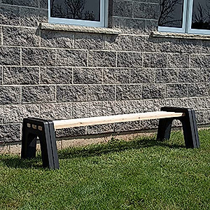 RTS Companies Inc Home Accents Custom Length Lightweight Indoor or Outdoor Backless Bench Ends, Black Color (Wood & Screws Sold Separately)