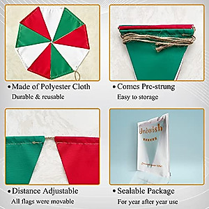 Uniwish Green Red White Triangle Flag Banner Christmas Fiesta Brands Mexican Italian Party Decorations Garland Graduation Wedding Baby Shower Birthday Party Favors