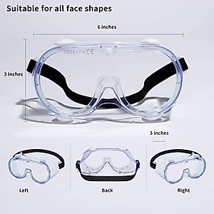 WSGG Medical Safety Goggles Fit Over Glasses for Men and Women, FDA Registered, Anti-Fog, Anti-Splash