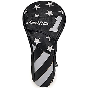 Craftsman Golf Star and Stripe Black and Gray US Style Patriotic Driver Headcover Cover 460cc