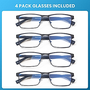 FelixAim Reading Glasses for Men, Blue Light Blocking Metal Readers Men, Lightweight Full Frame Eyeglasses with Spring Hinge