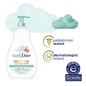 Baby Dove Sensitive Skin Care Baby Wash For Baby Bath Time Fragrance Free Moisture Fragrance Free and Hypoallergenic, Washes Away Bacteria 20 oz
