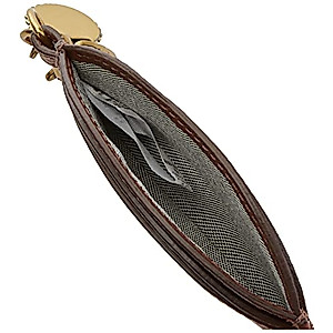 Fossil Women's Polly Leather Wallet Slim Minimalist Card Case with Keychain, Brown (Model: SL6455200)