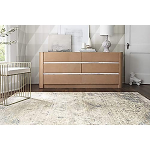 Loloi Revere Rug, Ivory & Blue 2'-6" x 10'-0" Area Rug – Traditional Accent Rugs for Living Room, Bedroom, Entryway & Hallway, No Shed High Traffic Area Home Decor Rug