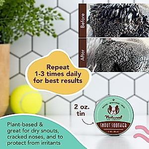 Natural Dog Company Snout Soother Dog Nose Balm, 2 oz. Tin, Dog Balm for Paws and Nose, Moisturizes & Soothes Dry Cracked Noses, Plant Based Nose Cream for Dogs