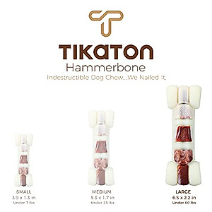 Tikaton Hammerbone Durable Dog Chew Toy for Aggressive Chewers, Beef Flavor Dog Toy, Large