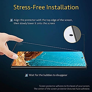 [2+2 Pack] Galaxy S22 Ultra Screen Protector, 9H Tempered Glass, Ultrasonic Fingerprint Support, 3D Curved, HD Clear Scratch Resistant for Samsung Galaxy S22 Ultra 5G Glass Screen Protector