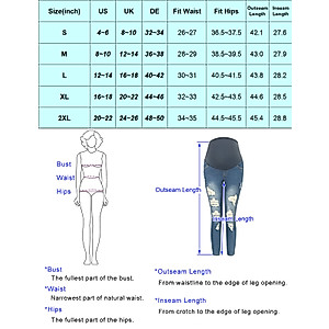 Women's Maternity Jeans Skinny Butt Lift Slim Stretch Pants Over Belly with 4 Pockets White M