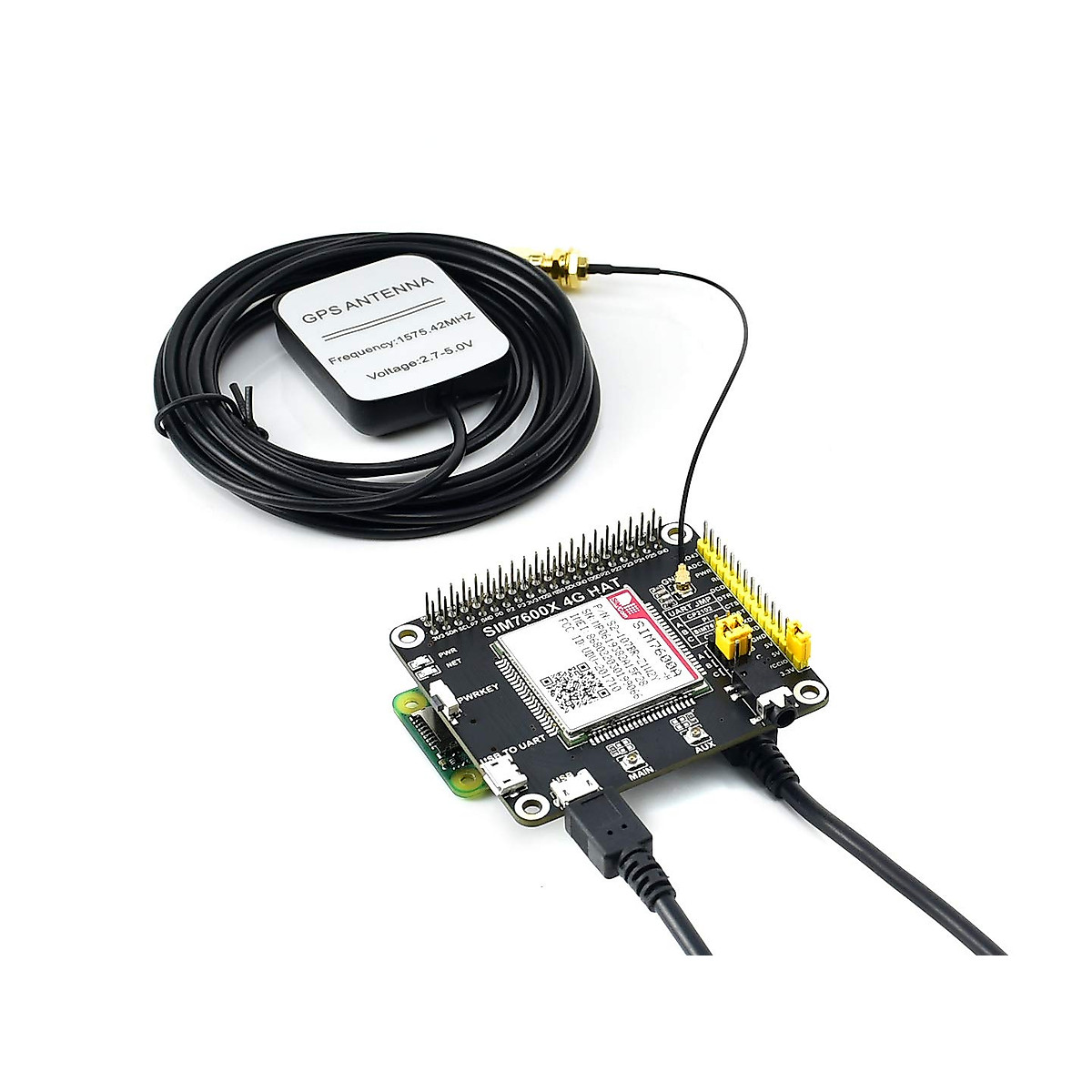 Ingcool 4G / 3G / GNSS HAT Compatible with Raspberry Pi 4B/3B+/3B/2B/Zero/Zero W/Zero WH,Jetson Nano Based on SIM7600A-H 4G Support LTE CAT4 for Downlink Data Transfer,4G Connection etc
