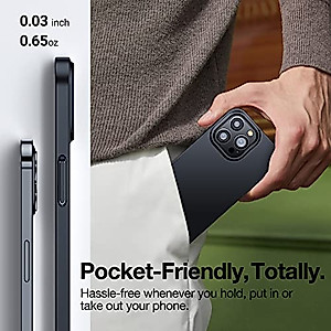 TORRAS OriginFit Case for iPhone 14 Pro Case Slim Fit, Super Thin Lightweight Hard PC Cover ONLY Compatible with iPhone 14 Pro Phone Case-6.1 Inch, Matte Black