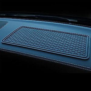 jeseny Pack-1 Car Dashboard Phone Anti-Slip Mat, 11.8In x 5.7In Adhesive Grip Pad, Fits for Radar Detector, Cell Phone, Keys, Glass, Mirrors, Metal, GPS, Coins Fixate Gel Pad, Washable (Black)