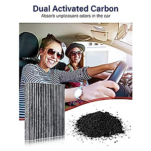 Kootek Cabin Air Filter with Activated Carbon, 2pcs Car Automotive Replacement Passenger Compartment Air Filters for Toyota 4Runner, RAV4, Corolla, Camry, Highlander, Tundra, Subaru, CP285, CF10285
