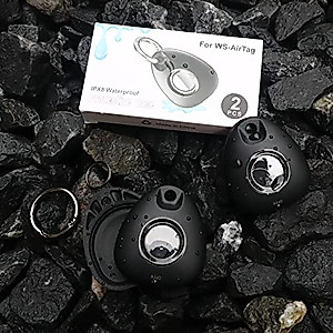 Waterproof Apple AirTag Keychain Case with Key Ring | IPX8,Ultra-Durable,Fully Enclosed | Air Tag Holder case for Luggage,Keys,Dog Collar(2 Pack)