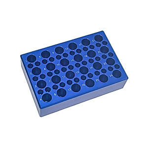 MUHWA 60 Well Aluminum Cooling Block, 24-well Fit for 1.5ml Centrifuge Tubes, 36-well Fit for 0.2ml PCR Tubes, Pack of One