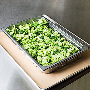 Soro Essentials – Full Size Perforated 2-1/2” Deep, Steam Table Pan, 24 Gauge, Stainless Steel, Full Size Hotel Pan Anti Jam Steam Table Pan for Home, Sandwich Shop, Restaurant, or Buffet.