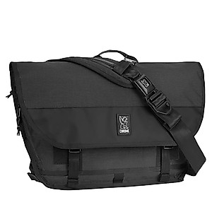 Chrome Industries Buran III Messenger Bag - 17" Laptop Sling Bag, Seat Belt Buckle, Water Resistant, 24 Liter, Black