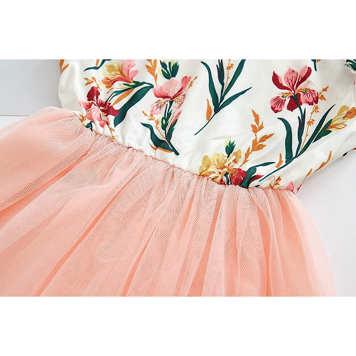 Toddler Baby Girls Tutu Dress Ruffle Sleeveless Floral Princess Dress Summer Clothes Outfits (Pink-Daffodil, 3-4T)