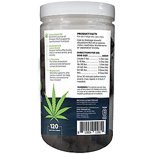 Only Natural Pet - Natural Hemp Soft Chew Bites for Dog Stress & Anxiety Relief - L-Theanine, Chamomile & Lemon Balm - Hemp Oil Calming Chews for Dogs - 120 Count