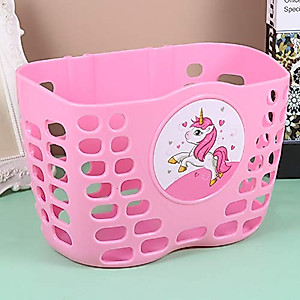 Toyvian Girls Bike Basket Kids Scooter Basket 2 kids basket basket for bike kids bike basket Cute Cartoon Storage Basket