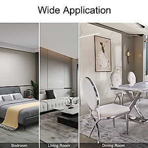 Asday Beige Dining Chairs Set of 2, Beige Velvet with Sliver Polished Metal Legs Dining Room Chiars, Upholstered Kitchen Chairfor Living Room, Dinning Room, Office(Set of 2)